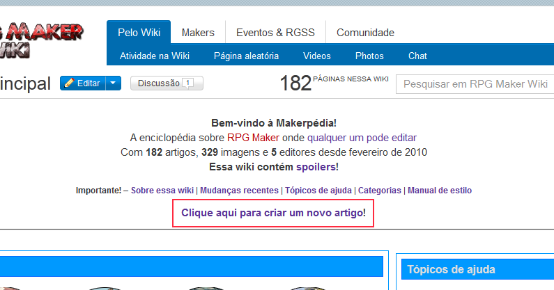 RPG Maker Wiki:Criando um novo artigo | RPG Maker Wiki | Fandom
