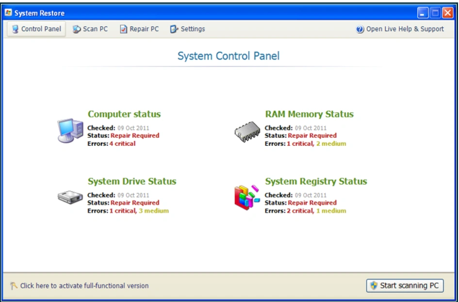 System Restore (Rogue) | Malware Database Wikia | Fandom