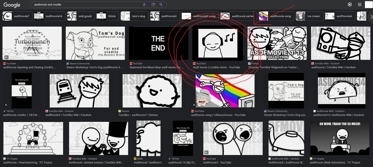 I don't remember asdfmovie videos having end credits. | Mandela Effect Wiki | Fandom