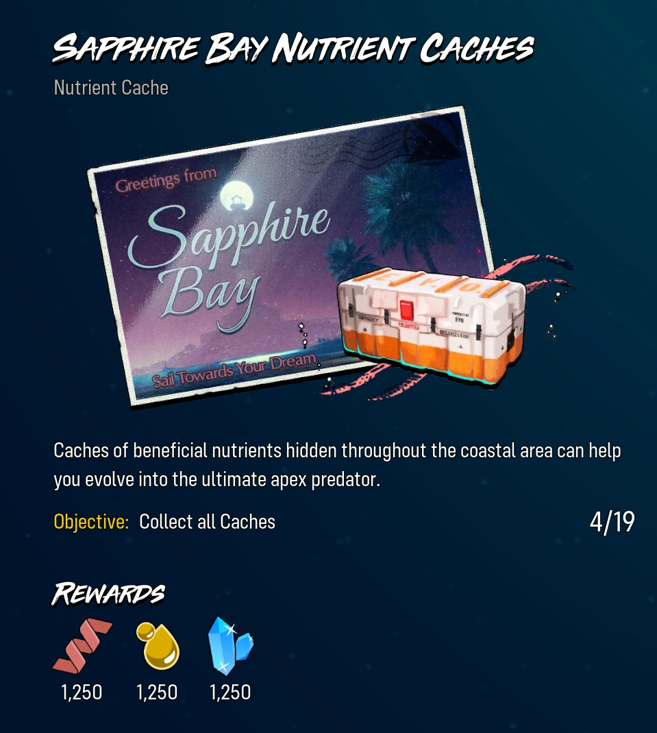 Sapphire Bay Nutrient Caches - Maneater Wiki
