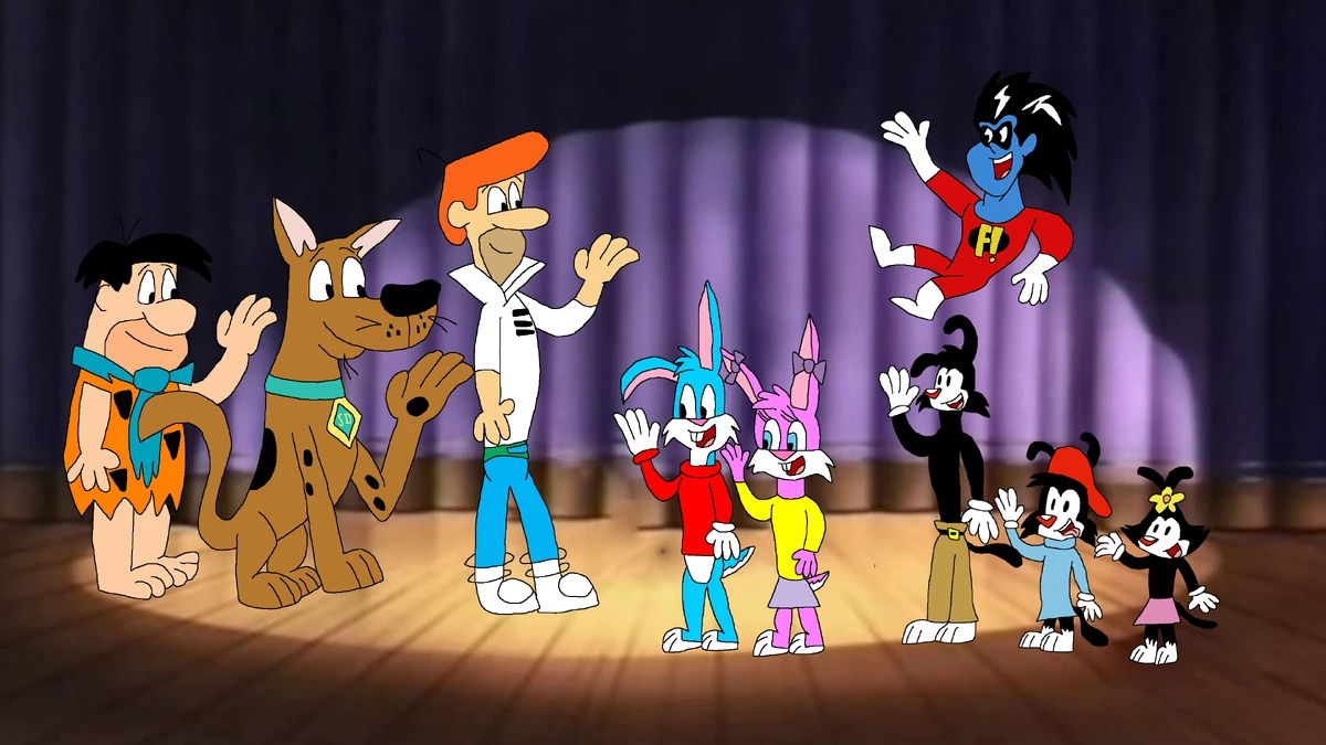 Fred Flintstone, Scooby-Doo and George Jetson meets Buster Bunny, Babs ...