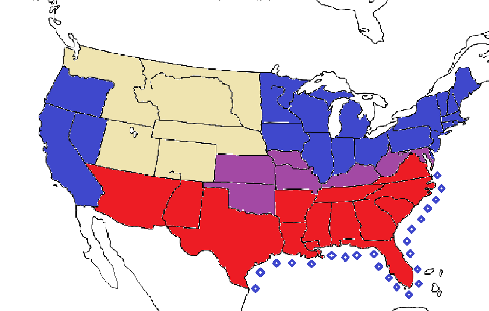 Civil War Map Union And Confederate States