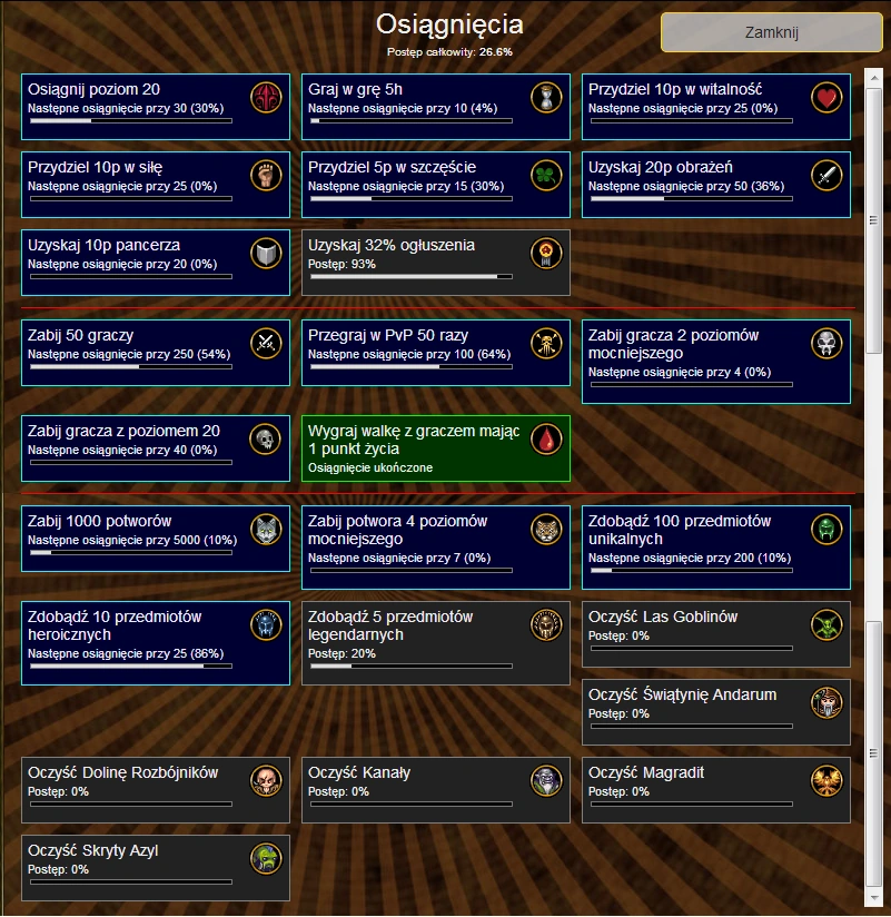 Osiągnięcia | Margonem Wiki | Fandom