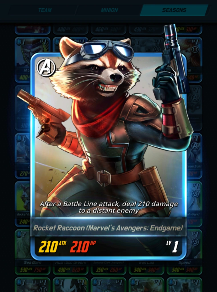 Rocket Raccoon (Marvel's Avengers: Endgame) | Marvel Battle Lines Wiki ...