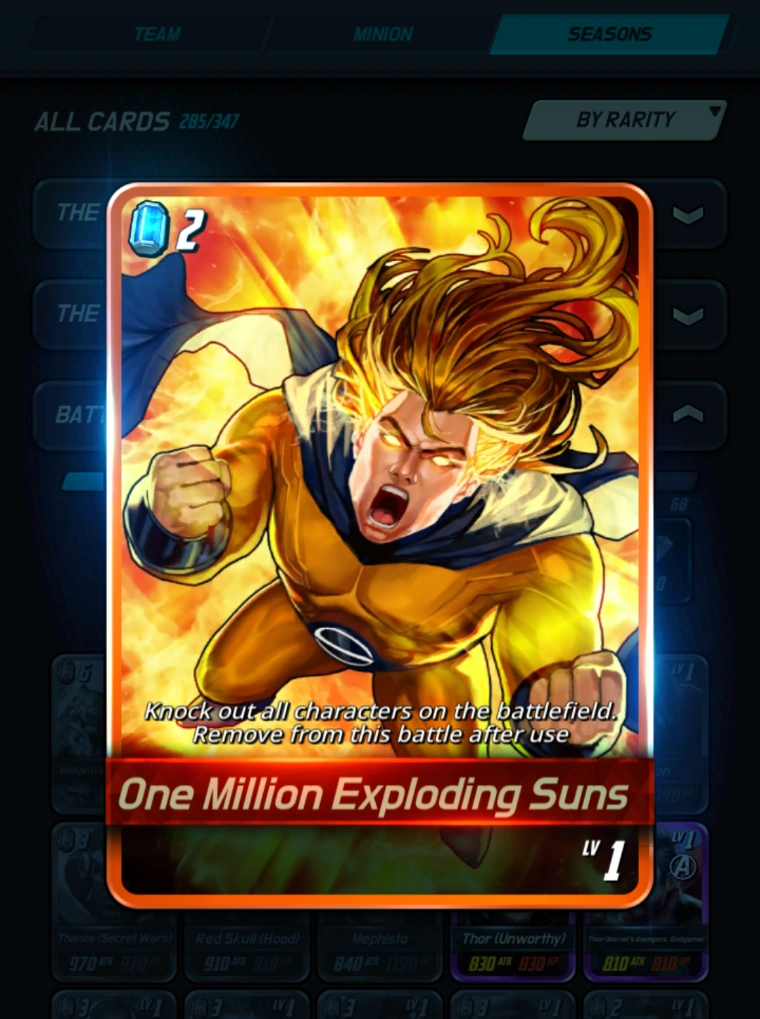 One Million Exploding Suns | Marvel Battle Lines Wiki | Fandom