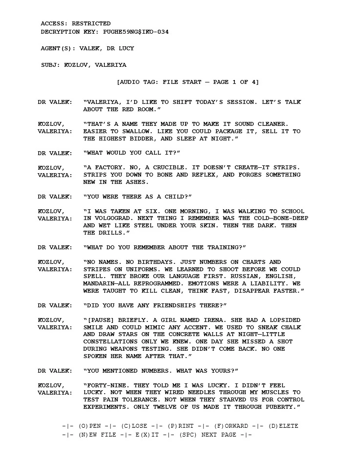 Valeriya Kozlov (Earth-919)/Audio Transcripts | Marvel RP Multiverse Wiki | Fandom