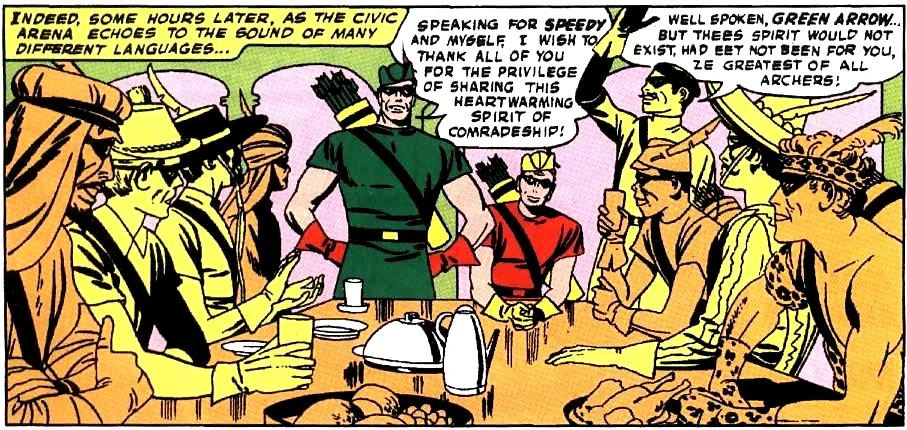 different green arrows