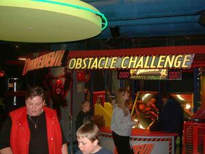 Daredevil Obstacle Challenge was a timed obstacle course. Riders were able to compete against each other in order to see who was tough, fast and agile enough to be a superhero like Daredevil.[16]