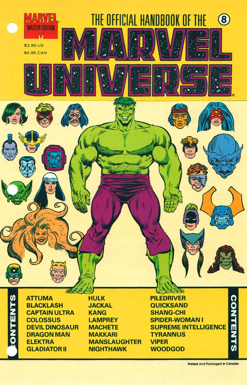 Official Handbook of the Marvel Universe Master Edition Vol 1 8 ...