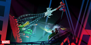 Spider-Man: Doc Ock's Revenge is a spinning roller coaster. Riders ride around Spider-Man and Doctor Octopus as they fight.[9]