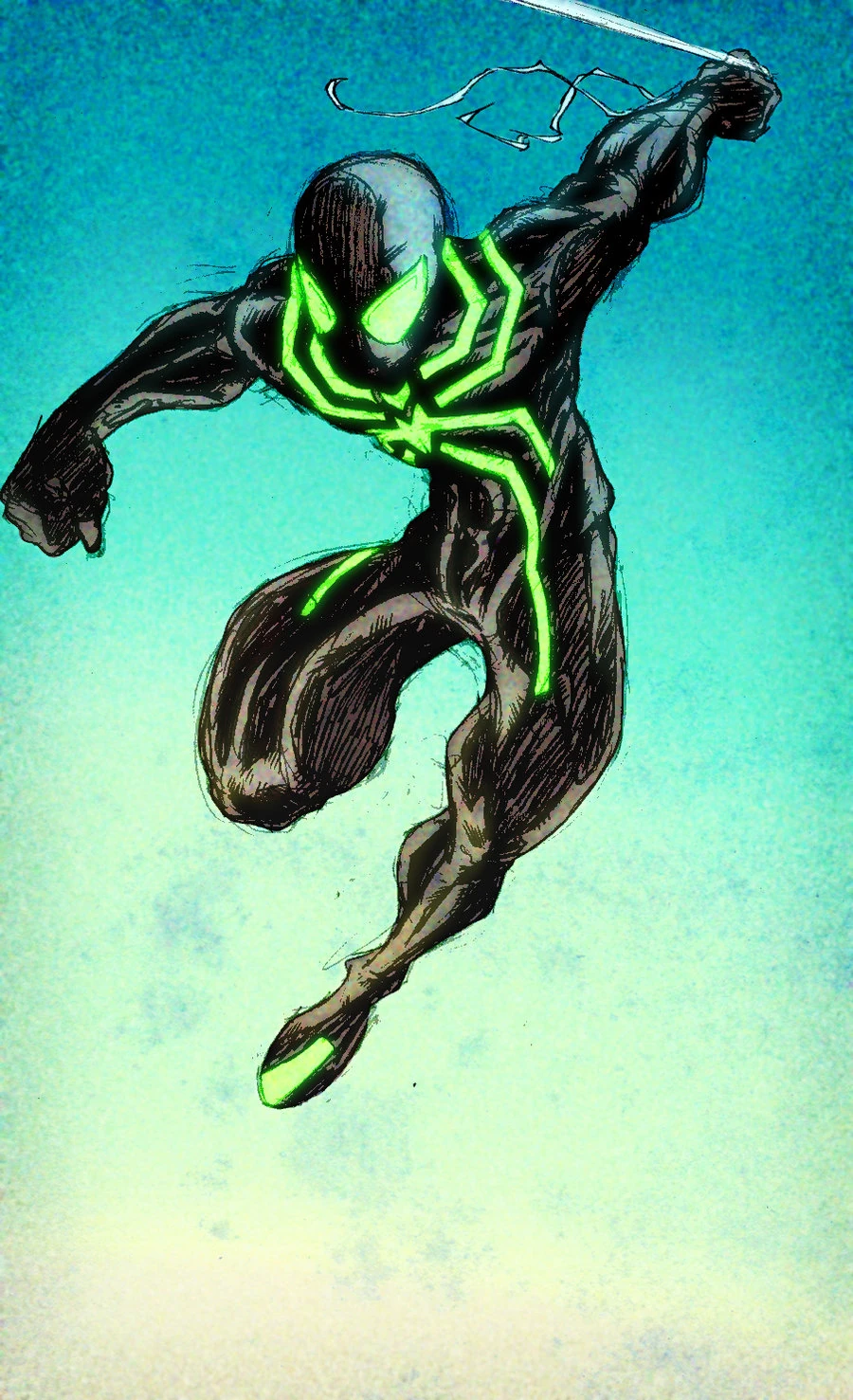 Neon Green Spiderman Logo