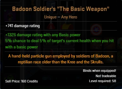 Badoon Soldier's "The Basic Weapon" | Marvel Heroes Wiki | Fandom