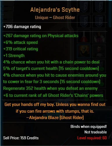 Alejandra's Scythe | Marvel Heroes Wiki | Fandom