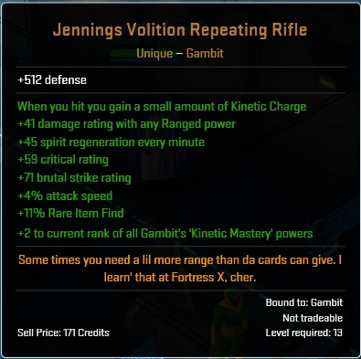 Jennings Volition Repeating Rifle | Marvel Heroes Wiki | Fandom