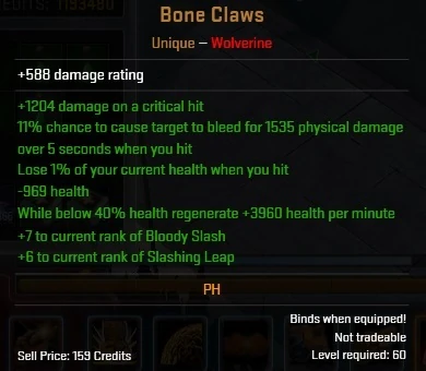 Bone Claws | Marvel Heroes Wiki | Fandom