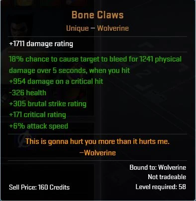 Bone claws - Official Marvel Heroes Wiki