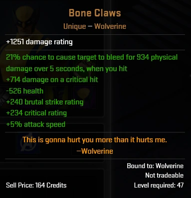 Bone claws - Official Marvel Heroes Wiki