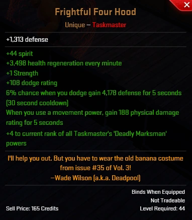 Frightful Four Hood - Official Marvel Heroes Wiki