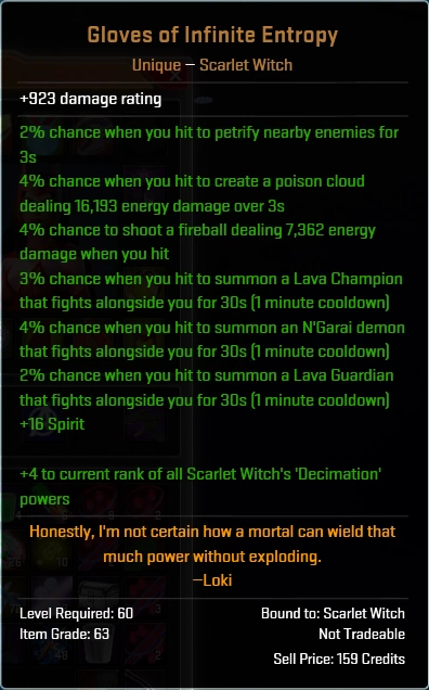 Gloves of Infinite Entropy - Official Marvel Heroes Wiki