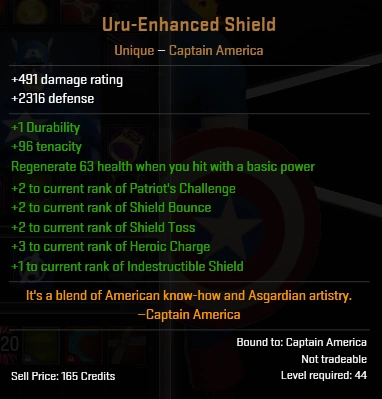 Uru-Enhanced Shield - Official Marvel Heroes Wiki