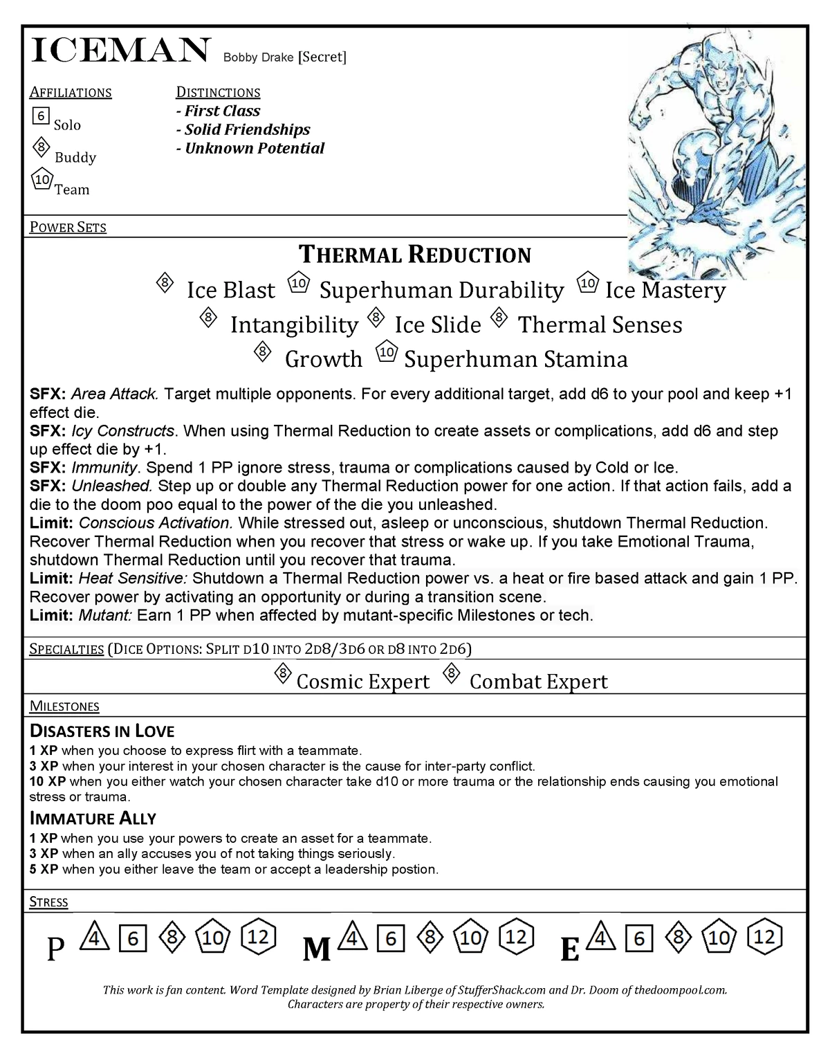 Iceman (Hero Datafile) | Marvel Heroic Roleplaying Wiki | Fandom