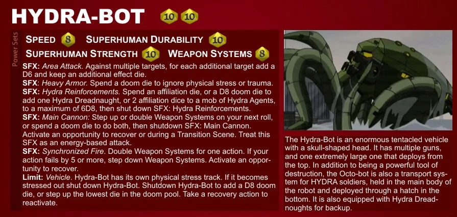 Hydra-Bot | Marvel Heroic Roleplaying Wiki | Fandom
