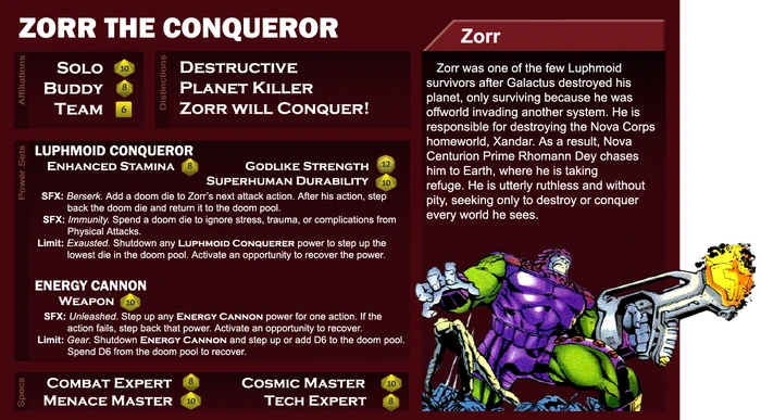 Zorr the Conqueror (Watcher Datafile) | Marvel Heroic Roleplaying Wiki ...