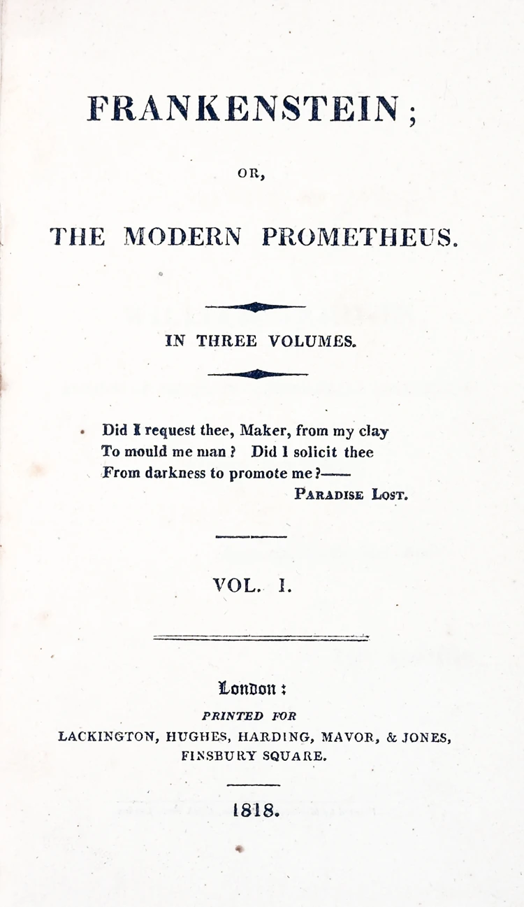 Frankenstein; or, The Modern Prometheus (1818) | Mary Shelley Wiki | Fandom
