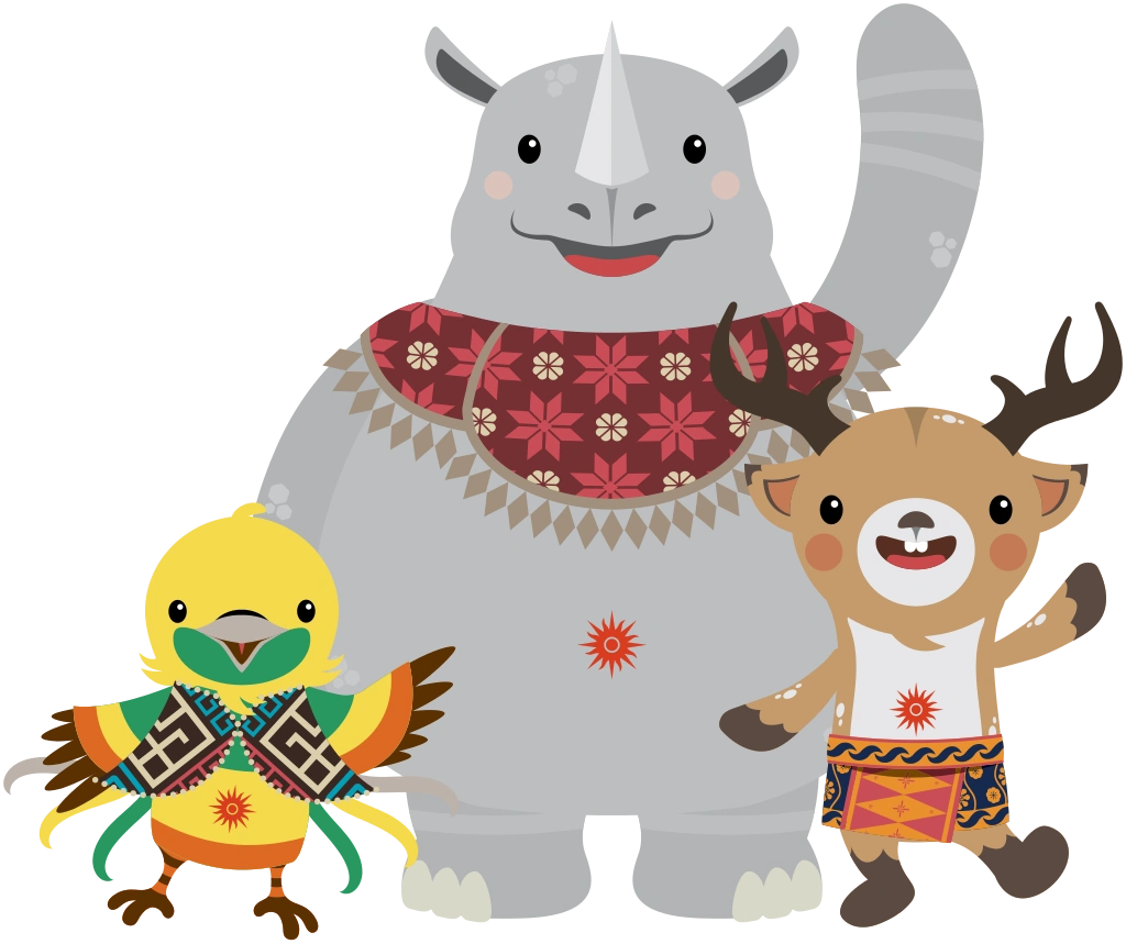 Bhin Bhin, Kaka, and Atung | Mascotpedia | Fandom