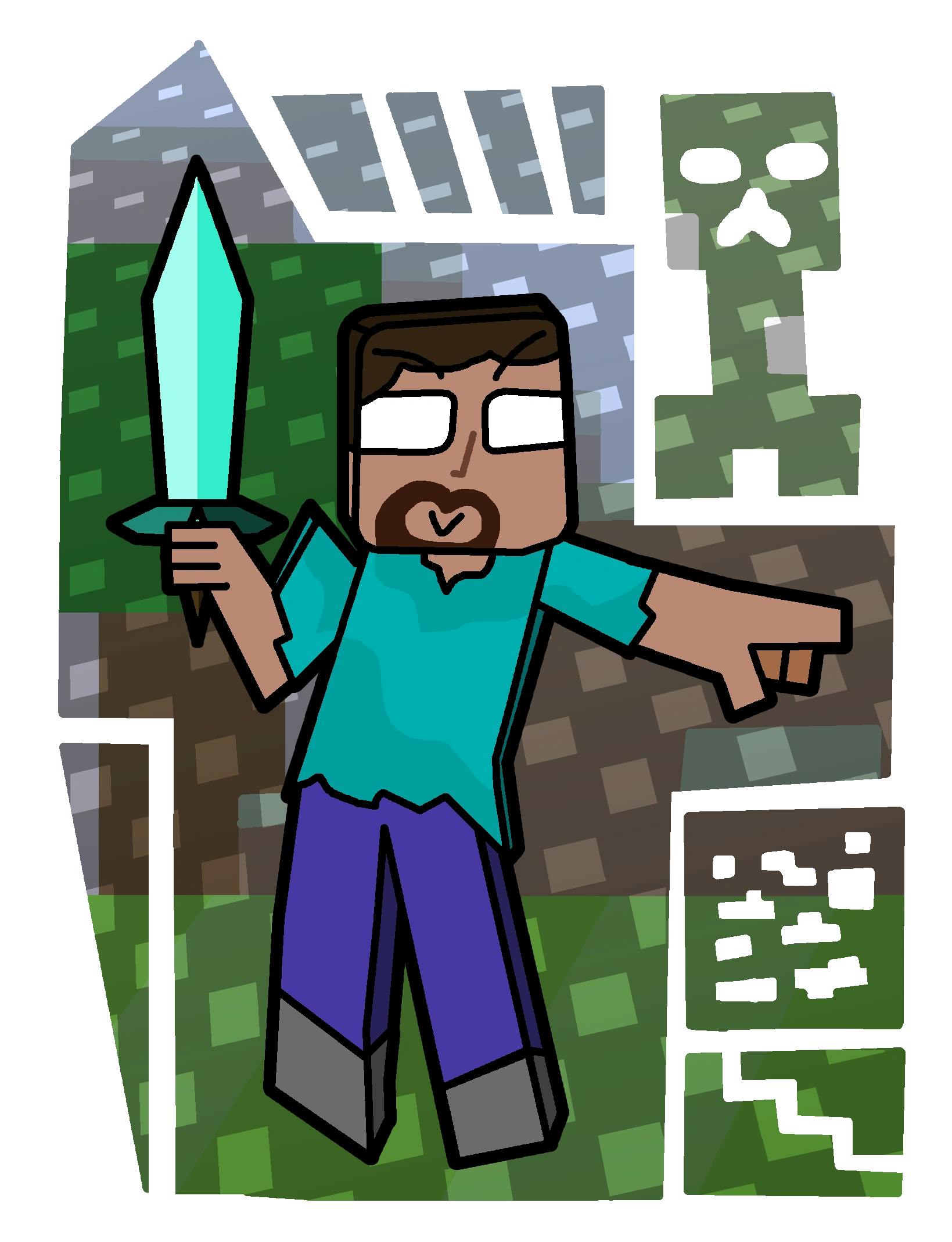 How To Draw A Minecraft Herobrine