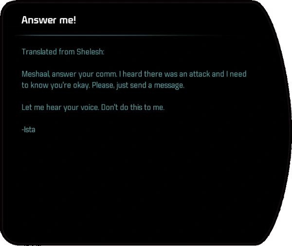 Answer me! - Mass Effect: Andromeda Wiki