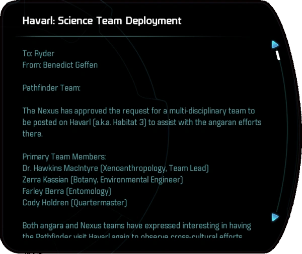 Havarl: Science Team Deployment - Mass Effect: Andromeda Wiki