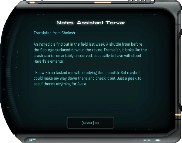 Notes: Assistant Torvar - Mass Effect: Andromeda Wiki