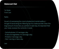 Balanced Diet - Mass Effect: Andromeda Wiki