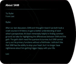 About SAM - Mass Effect: Andromeda Wiki