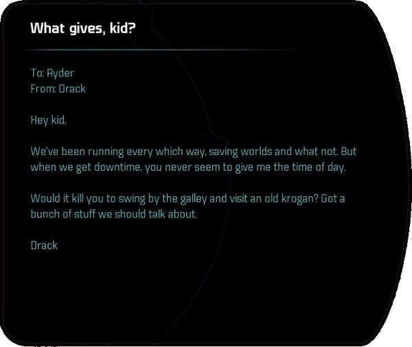 What gives, kid? - Mass Effect: Andromeda Wiki