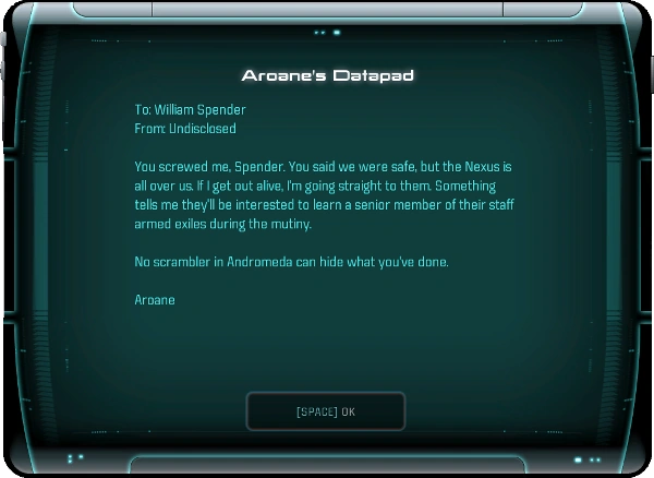 Aroane's Datapad - Mass Effect: Andromeda Wiki