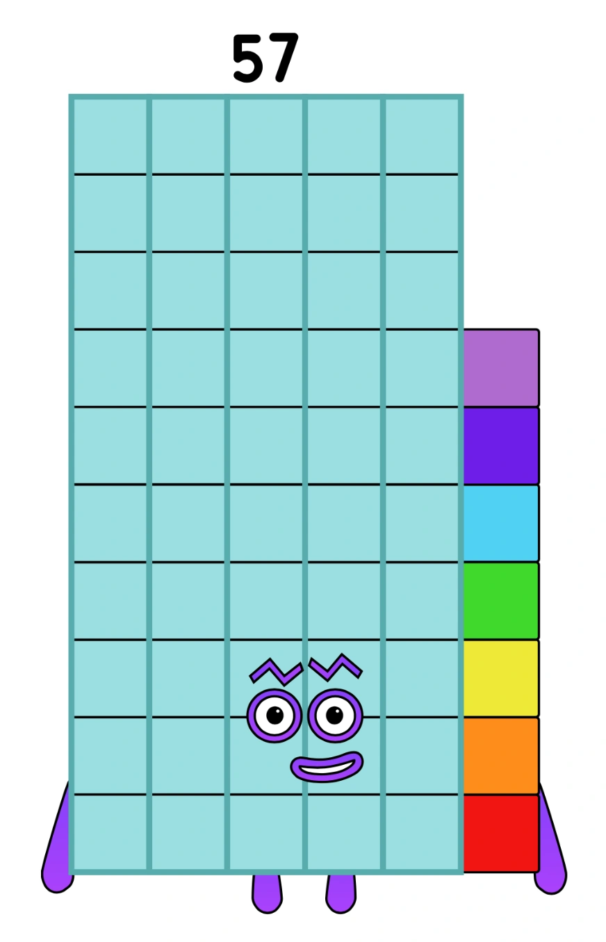 Fifty-Seven | Mateo188's fanmade numberblocks Wiki | Fandom