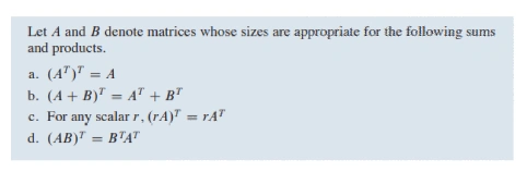 Algebraic properties of transpose | Math index Wiki | Fandom