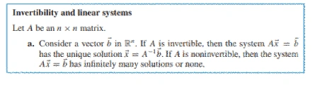 Invertibility and linear systems | Math index Wiki | Fandom