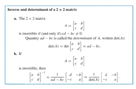 Inverse and determinant of a 2 x 2 matrix | Math index Wiki | Fandom