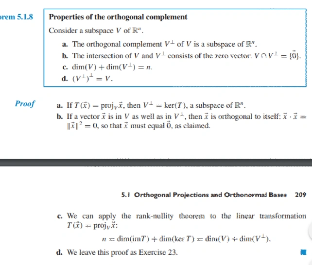 Properties of the orthogonal complement; proof | Math index Wiki | Fandom