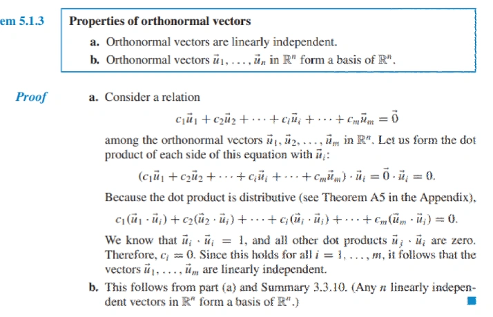 Properties of orthonormal vectors; proof | Math index Wiki | Fandom
