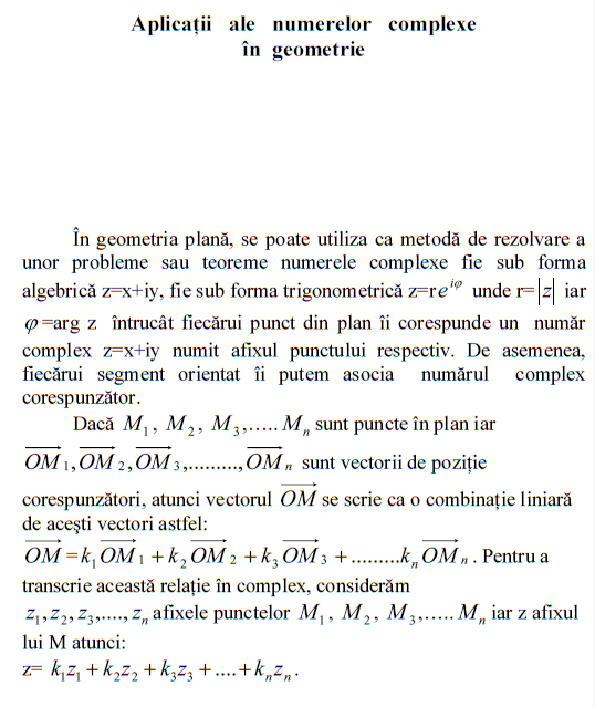 Aplicații ale numerelor complexe în geometrie | Math Wiki | Fandom