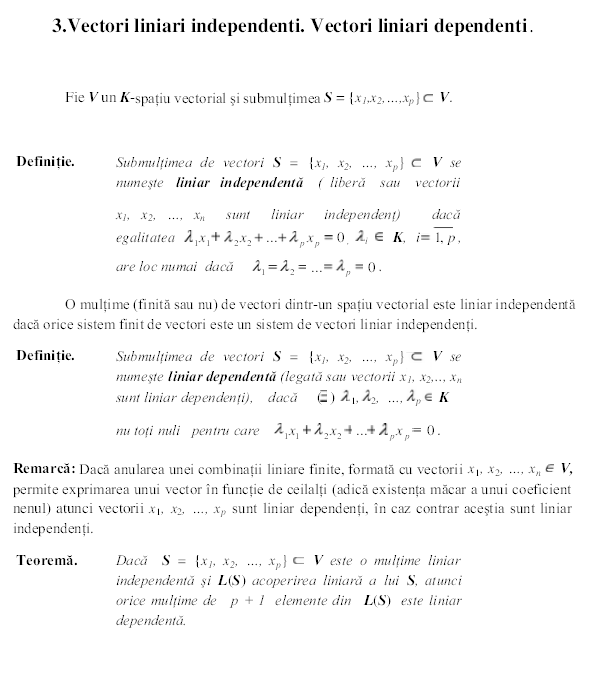 Dependență liniară a unui sistem de vectori | Math Wiki | Fandom