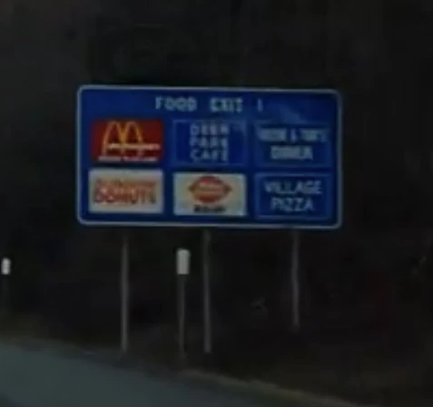 Highway Exit Signs Food