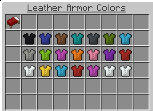 Minecraft Leather Armor Dye