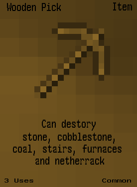 Wooden pick | Minecraft TCG Wiki | Fandom