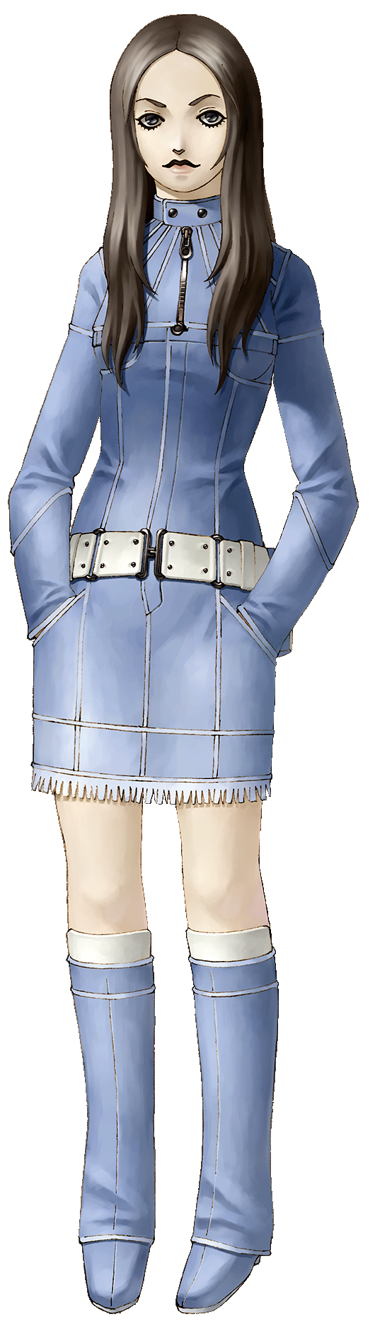 Safebooru - 1girl belt blue boots blue dress boots brown eyes brown ...