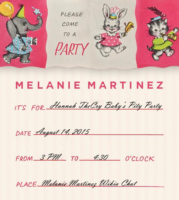 User blog:Hannah The Cry Baby/Come To My Pity Party! | Melanie Martinez ...